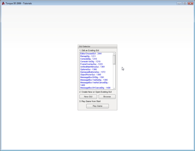 Torque 3D - GUI Editor Interface